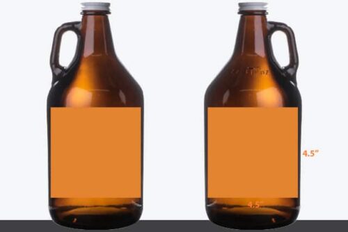 64 oz Amber Growler with Handle - For Sale!