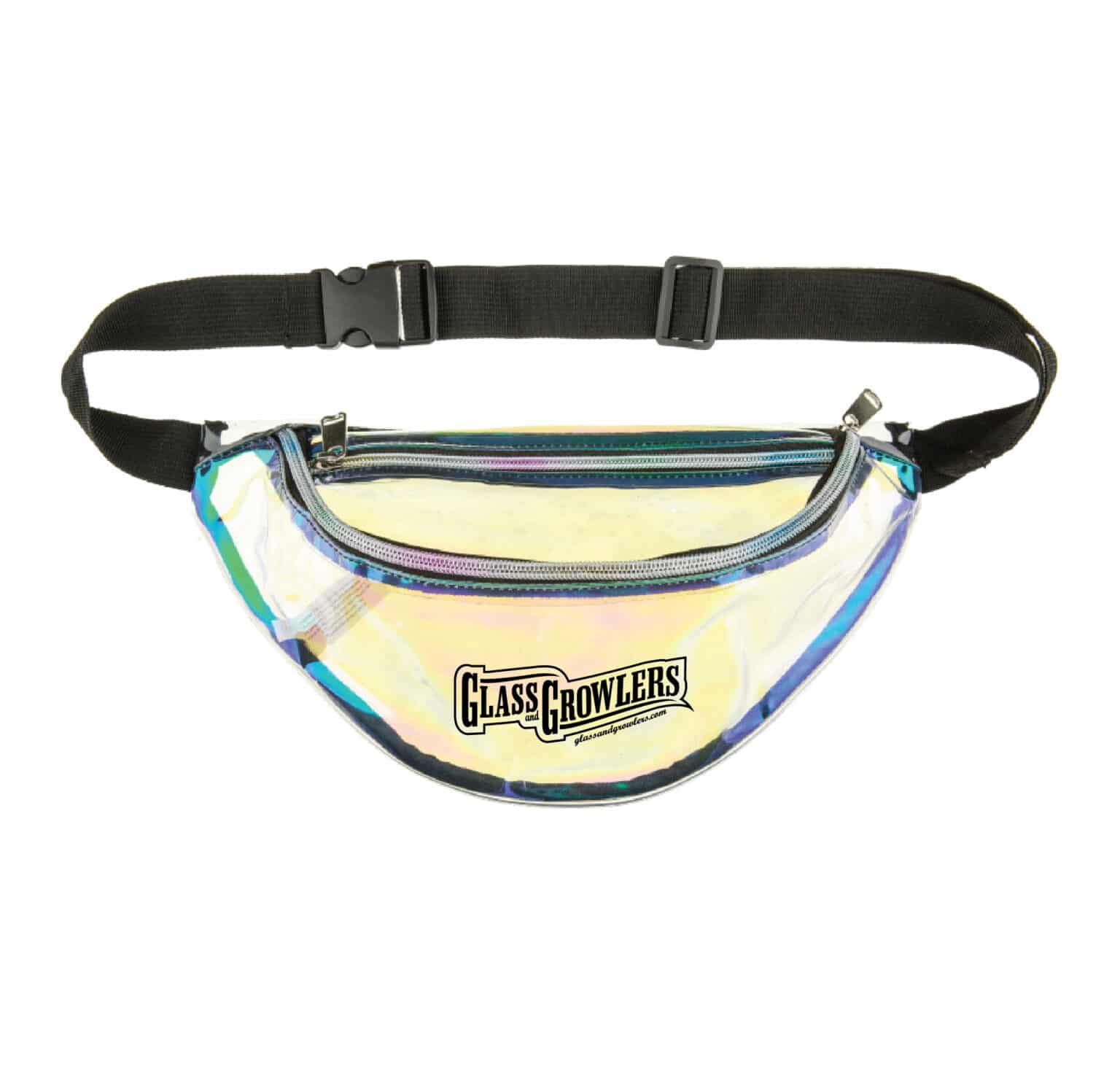 CLEAR REFLECTIVE HOLOGRAPHIC FANNY PACK| Glass and Growlers