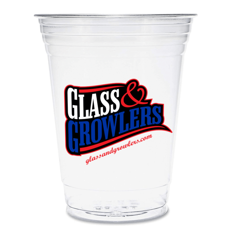 16 oz Recyclable PET Single Use Cup-| Glass and Growlers