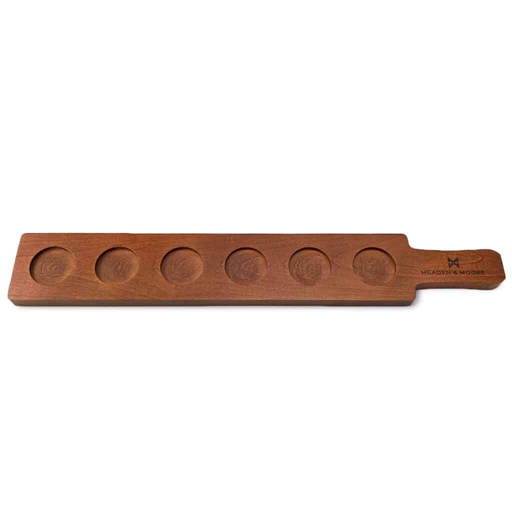 Beer Flight Paddle with 6 Pockets | Glass and Growlers