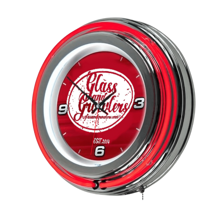 Neon Clock-Retro Analog Double Ring Neon Wall Clock