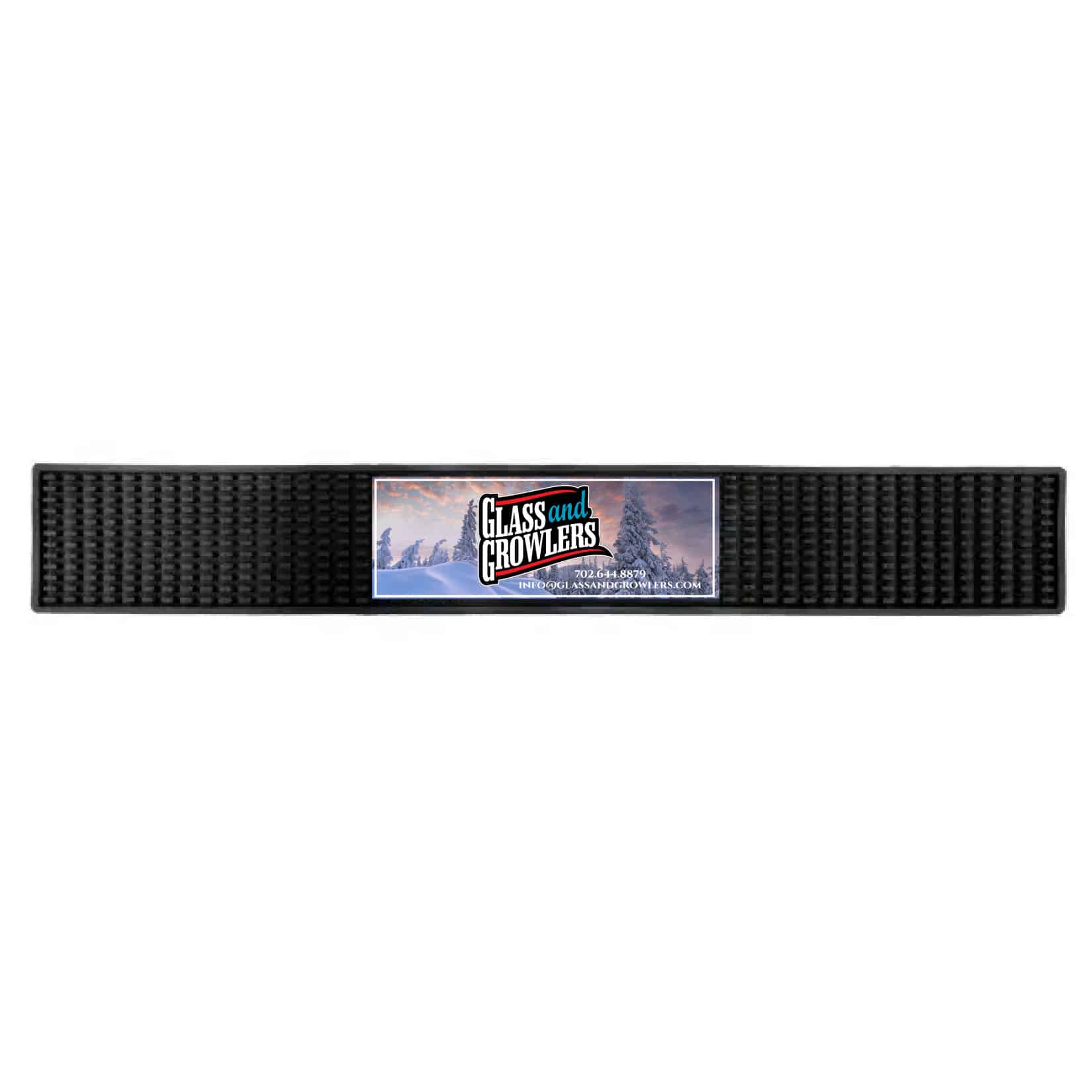 Rail Bar Mat 22.3" x 3.4" with Full Color Imprint - Glass and Growlers