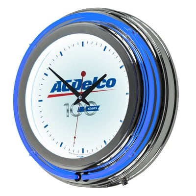 Neon Clock-Retro Analog Double Ring Neon Wall Clock