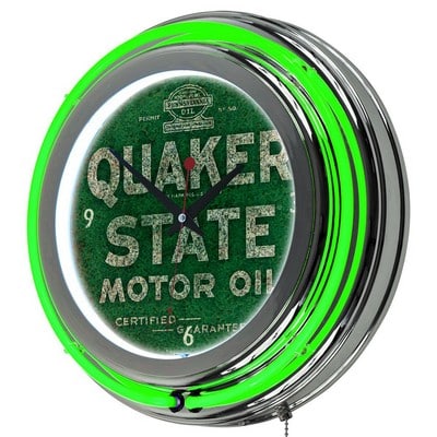 Neon Clock-Retro Analog Double Ring Neon Wall Clock