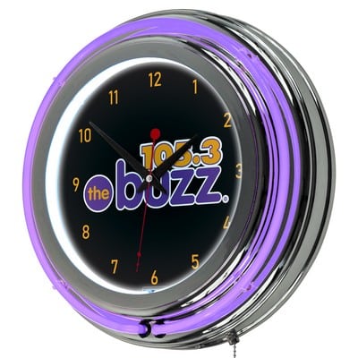 Neon Clock-Retro Analog Double Ring Neon Wall Clock