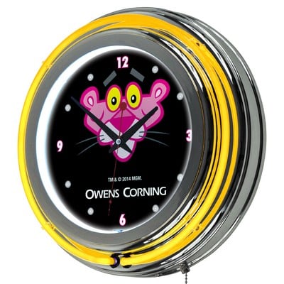 Neon Clock-Retro Analog Double Ring Neon Wall Clock